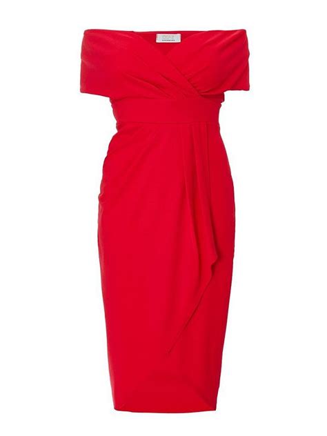 Quiz Curve Red Bardot Midi Dress Very
