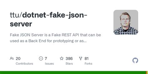 Github Ttudotnet Fake Json Server Fake Json Server Is A Fake Rest Api That Can Be Used As A