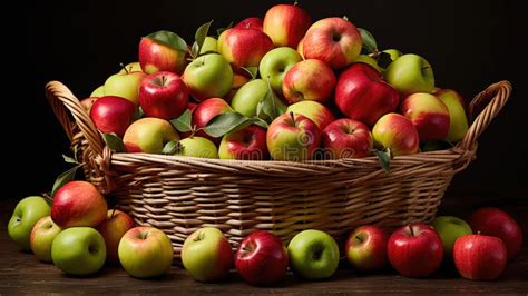 Wooden Stem Apple Fruit Stock Illustration Illustration Of Basket