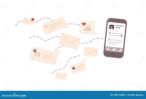 Online Communication Flat Vector Illustration Correspondence Social Network Activity Stock
