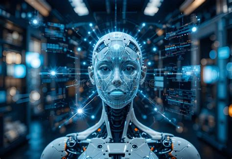 Futuristic Ai And Deep Learning Concept Advanced Robotic Intelligence