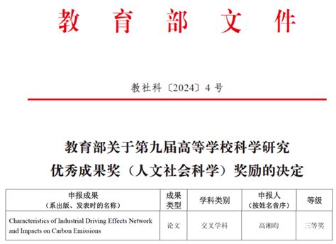 我校1项成果获教育部第九届高等学校科学研究优秀成果奖 中国地质大学（北京）