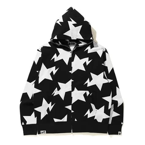 Bapesta Star Zip Black Hoodie Bapesta