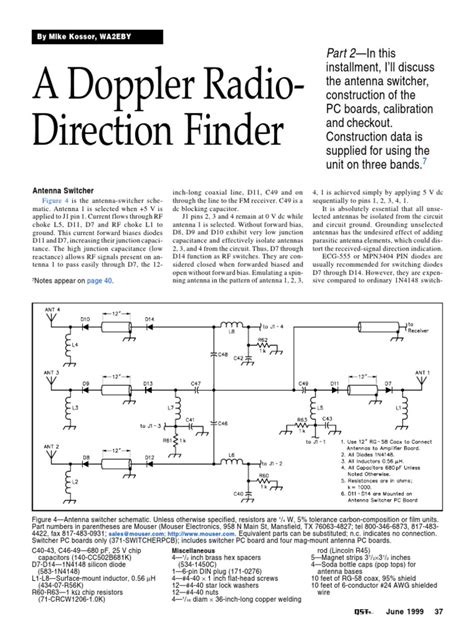 A Doppler Radio Direction Finder Part 2 Pdf Antenna Radio Frequency