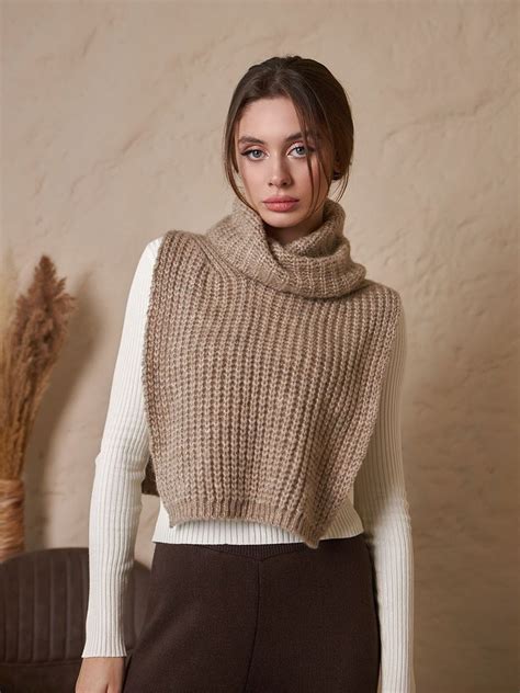 Turtleneck Dickie Knit Wool Dickie Mohair Dickie Collar Etsy