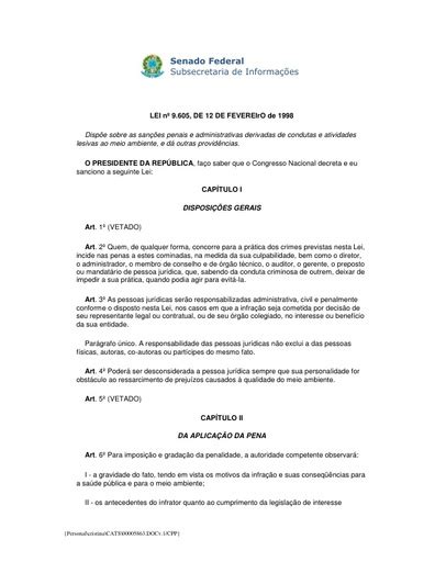 Lei No 9605 De 1998 Pdf Lei De Partilha