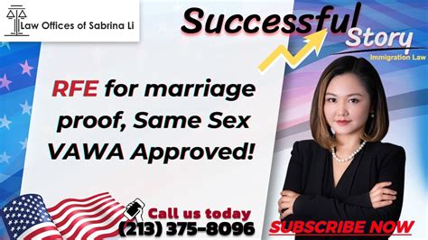 Rfe For Marriage Proof Same Sex Vawa Approved Youtube
