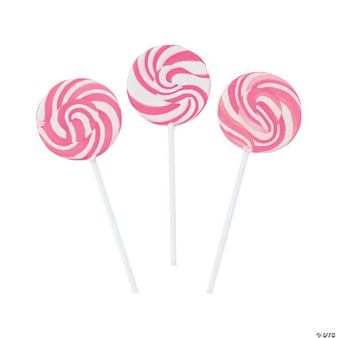 Hot Pink Swirl Lollipops 24 Pc Oriental Trading