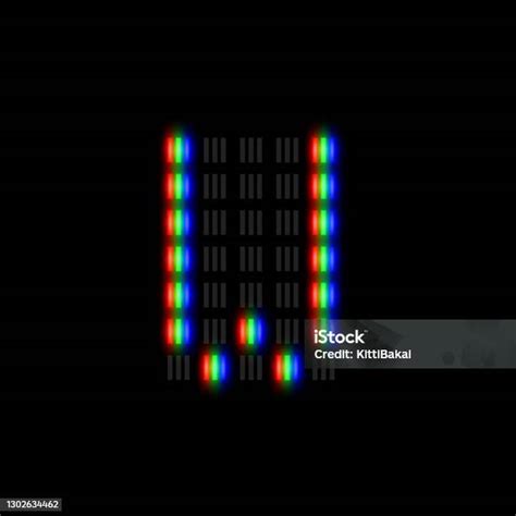 광채 빨간색 녹색파란색 픽셀 벡터 일러스트와 Rgb 픽셀 글꼴 문자 0명에 대한 스톡 벡터 아트 및 기타 이미지 0명 3차원 형태 개체 그룹 Istock