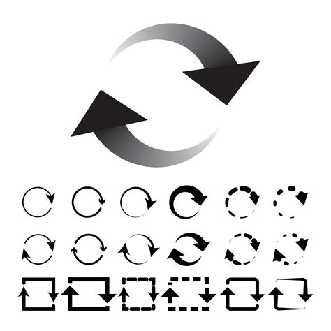 Restart Arrows Interface Button Signs Set Vector 8355210 Vector Art At