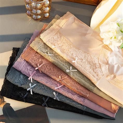 3 Pack Lot Sexy Womens Satin Panties Underwear High Waist Lace Briefs
