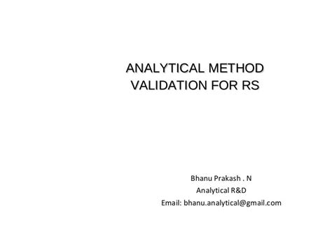 related substances method validation ppt slide