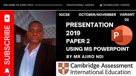 Igcse Ict 04170983 Paper 2 Presentation October November 2019
