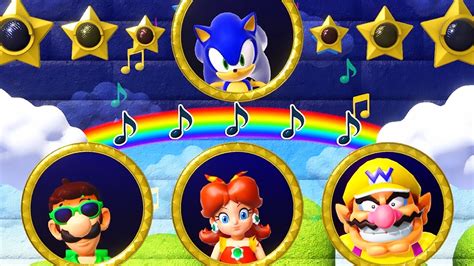 마리오 파티 슈퍼스타즈 미니 게임 소닉 더 헤지혹 Vs 루이지 Vs 데이지 공주 Vs 와리오 마스터 Cpu Youtube