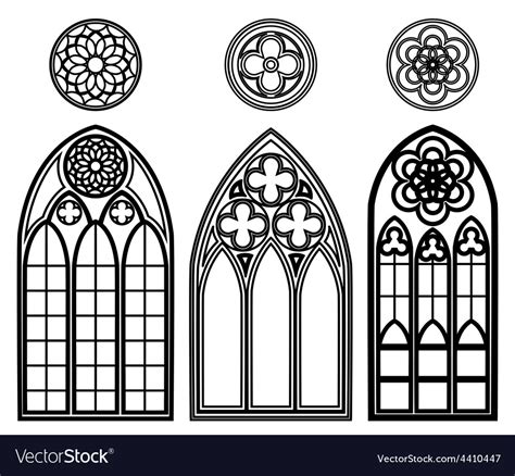 Gothic Windows Of Cathedrals Royalty Free Vector Image
