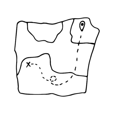 Dibujado A Mano Vector Camping Mapa Clipart Aislado En Blanco Centrico Vector Premium