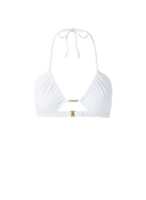 Melissa Odabash Luxor White Ruched Over The Shoulder Triangle Bikini