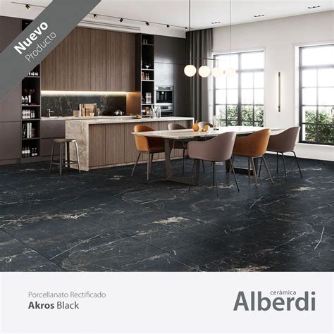 Porcellanato Rectificado Satinado Producto AKROS BLACK Formato 80