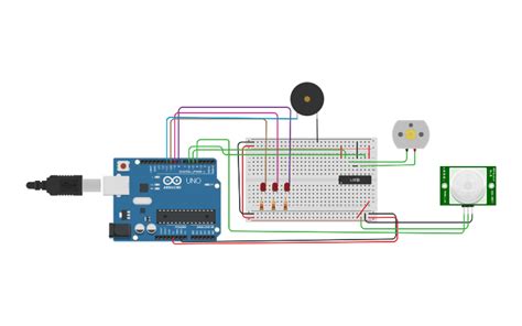 Circuit Design Automatic Door Control Tinkercad