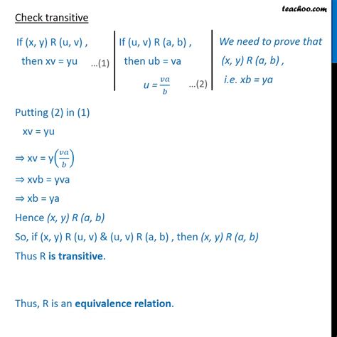 Example 42 Let X Y R U V If And Only If Xv Yu Examples