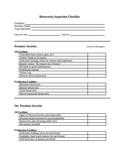 FREE 7 Security Inspection Checklist Templates In PDF MS Word