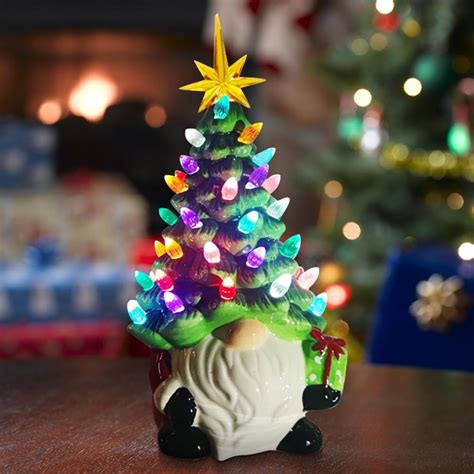 Yilcer Lighted Christmas Gnome Figurine Decorations Light