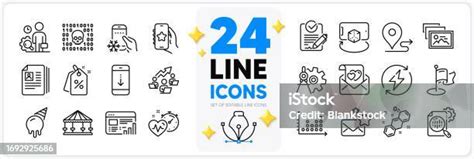 Rfp 아이스크림 및 사진 앨범 라인 아이콘의 아이콘 세트입니다 웹앱용 벡터 3차원 형태에 대한 스톡 벡터 아트 및 기타 이미지 3차원 형태 검사 보기 검색 엔진