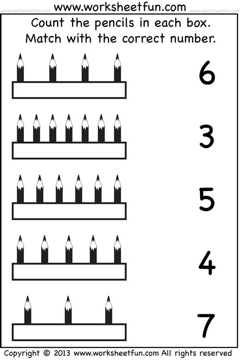 Count And Match One Worksheet Free Printable Worksheets Worksheetfun