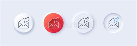 Open Mail Line Icon View Message Correspondence Sign Line Icons