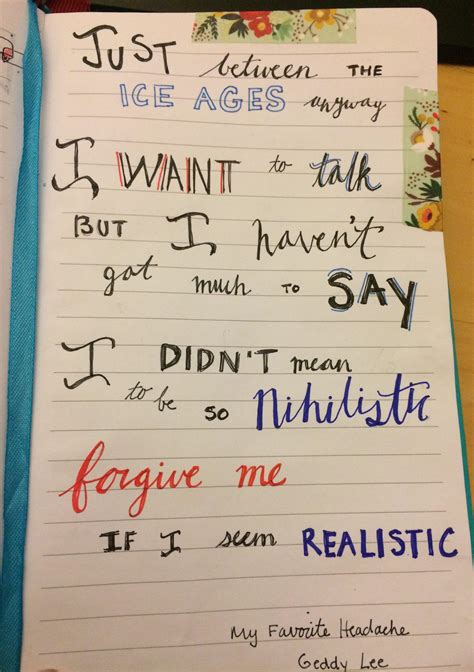 Got Snowed In Yesterday So I Decided To Hand Letter Some Lyrics From A