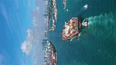 Miami Usa February 10 2021 Large Container Ship Entering Port Of