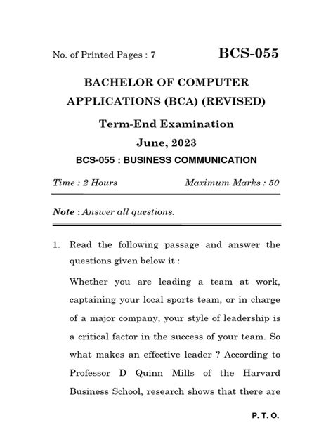 Bcs 055 Pdf Leadership Behavioural Sciences