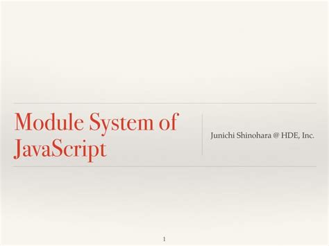 Module System Of Javascript Pdf Web Development Internet