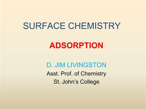 Basics Of Adsorption Ppt