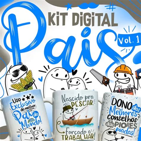 Kit Digital Flork Dia Dos Pais Png De 40 Arquivos Para Baixar Dia💙