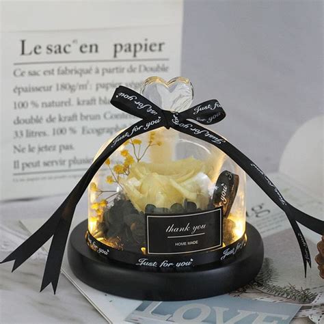 조명이 있는 독특한 유리 돔 장미 리얼 로즈와 뷰티 비스트 프리저브드 로즈 발렌타인 데이 선물 하늘색