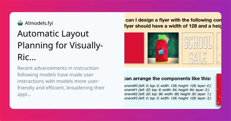 automatic layout planning for visually rich documents with instruction
