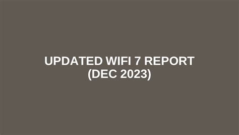 Updated Wi Fi Report