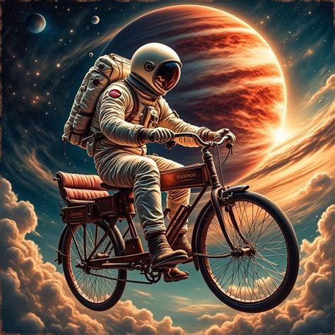 Nasa Astonaut Orbiting Jupiter On A Bicycle