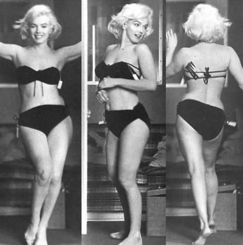 Marilyn Monroe Modeling A New Swimsuit In Her Dressing Room During The