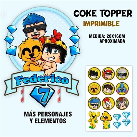 Kit Imprimible Cake Topper Adorno Torta Mikecrack y Amigos PRINTDISEÑOS