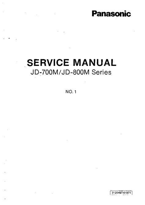 Panasonic Jd 700 Jd 800 Series Sm Service Manual Download Schematics