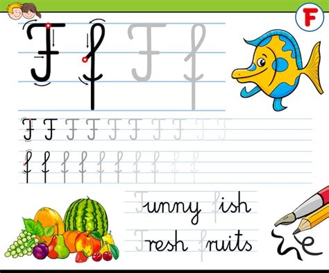 아이들을위한 편지 K 워크 시트를 작성하는 방법 프리미엄 벡터