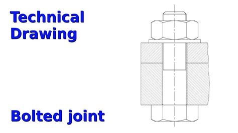 Bolted Joint Technical Drawing Librecad 22 Youtube