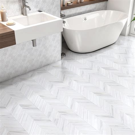 Bianco Dolomiti Classic Honed Hexagon Marble Mosaic 10 3 812 Country