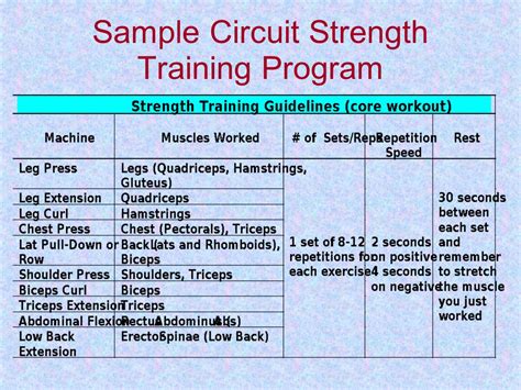 Circuit Weight Training Programs Circuit Diagram