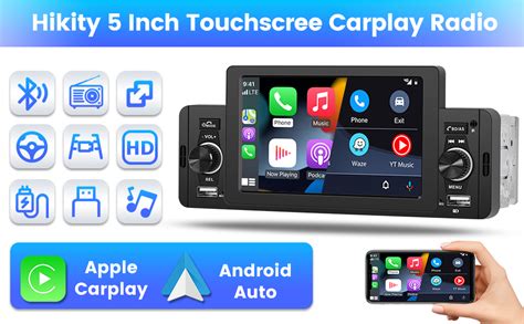 Hikity Autoradio 1 Din CarPlay Mit 5 Zoll Bildschirm Android Auto