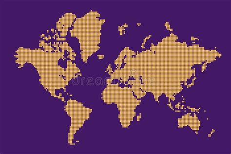 Carte Du Monde Abstrait De Pixel Style Simili Illustration De Vecteur