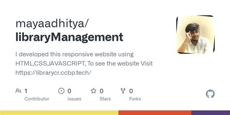 Github Mayaadhitya Librarymanagement I Developed This Responsive