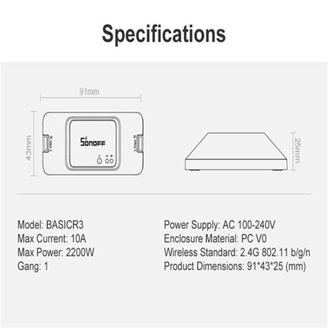 10PCS Sonoff Basic R3 DIY Smart Switch Wifi APP/LAN Remote Control on ...